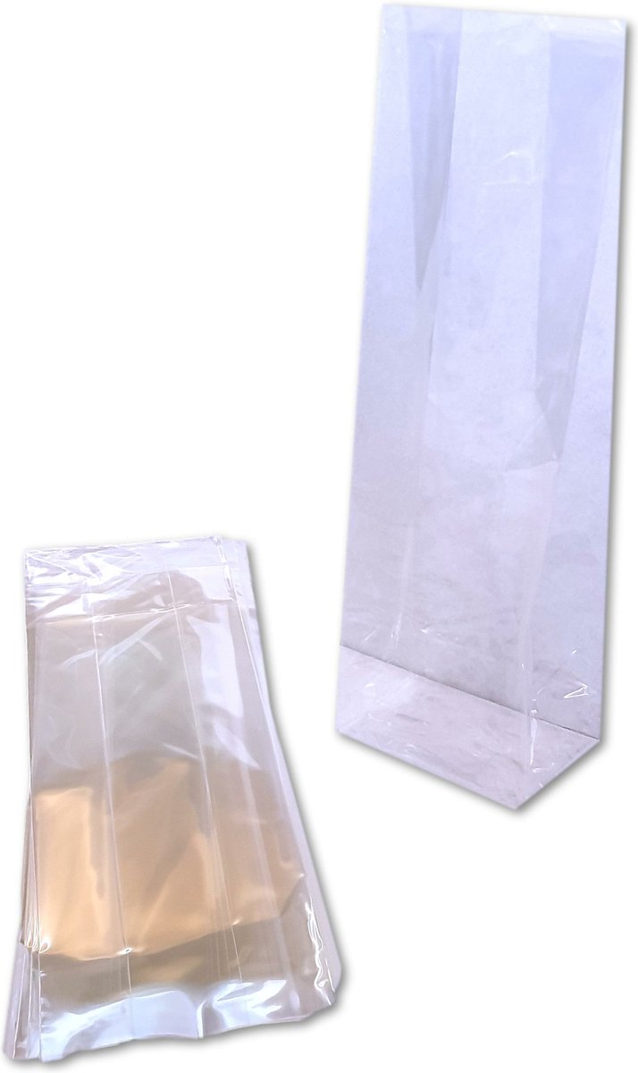 Prigta - Cellofaan zakjes transparant met blokbodem - 25 stuks - 8x5x25 ...