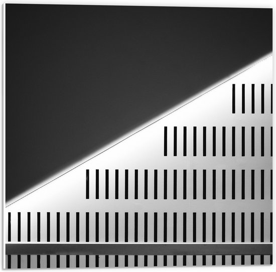 PVC Schuimplaat - Grijze Panelen met Kleine Gleufjes - 50x50 cm Foto op ...