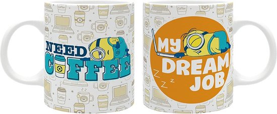Minions My Dream Job / Need Coffee Mug 320ml | bol.com