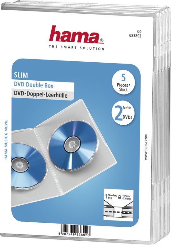 Hama Dvd Slim Double-Box Trans.5 Stuks. | bol