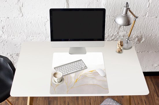 Muismat XXL - Bureau onderlegger - Bureau mat - Marmerlook - Grijs ...