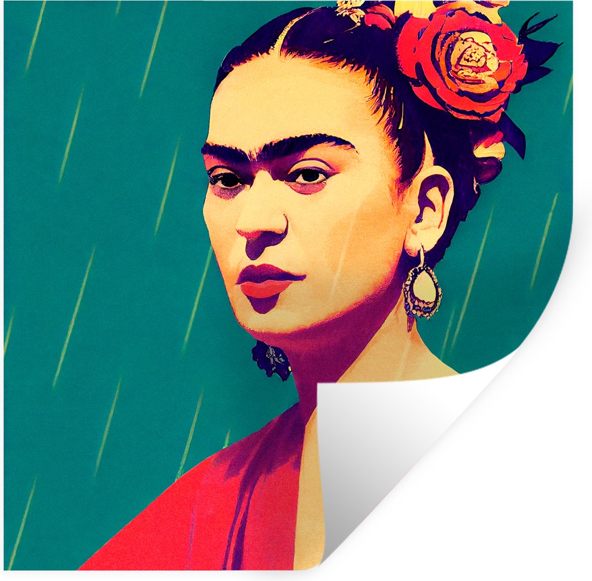 Portret - Frida Kahlo - Vrouw - Vintage - Rood | bol.com