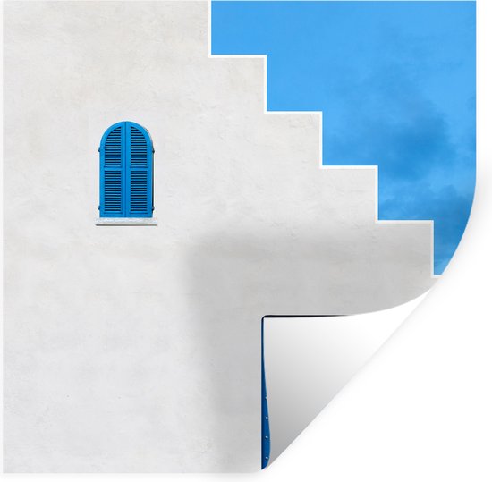 Muurstickers - Sticker Folie - Huis - Blauw - Wit - Deur - 30x30 cm ...