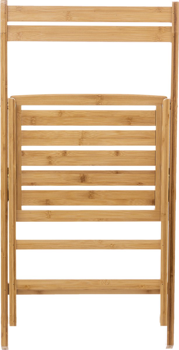 5Five Klapstoel van Bamboe hout - lichtbruin - 46 x 44 x 78 cm - bijzet ...