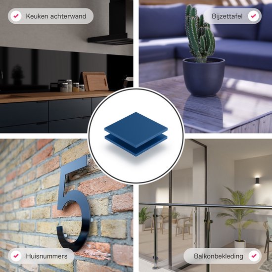 Plexiglas plaat 8 mm dik - 140 x 70 cm - Letterplaat Blauw | bol