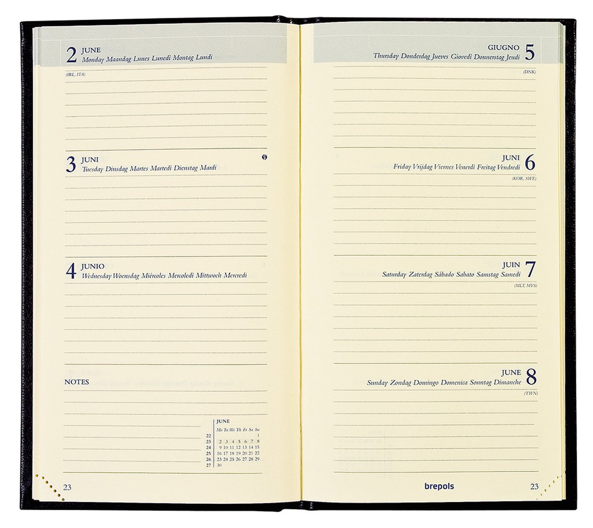 Brepols Agenda 2024 - INTERPLAN - LIMA - Weekoverzicht - Zwart - 9 x 16 ...