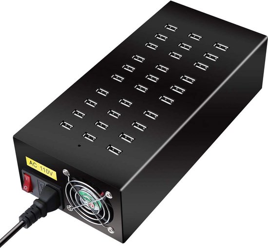WiseQ - USB Hub 30 poorten – 300W Quick Charge USB-Laadstation USB Hub ...