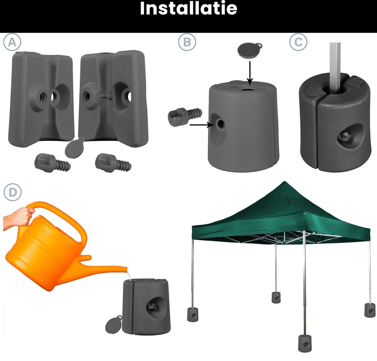 Gewichten partytent - Partytent gewichten - Verzwaringsvoet - Partytent ...