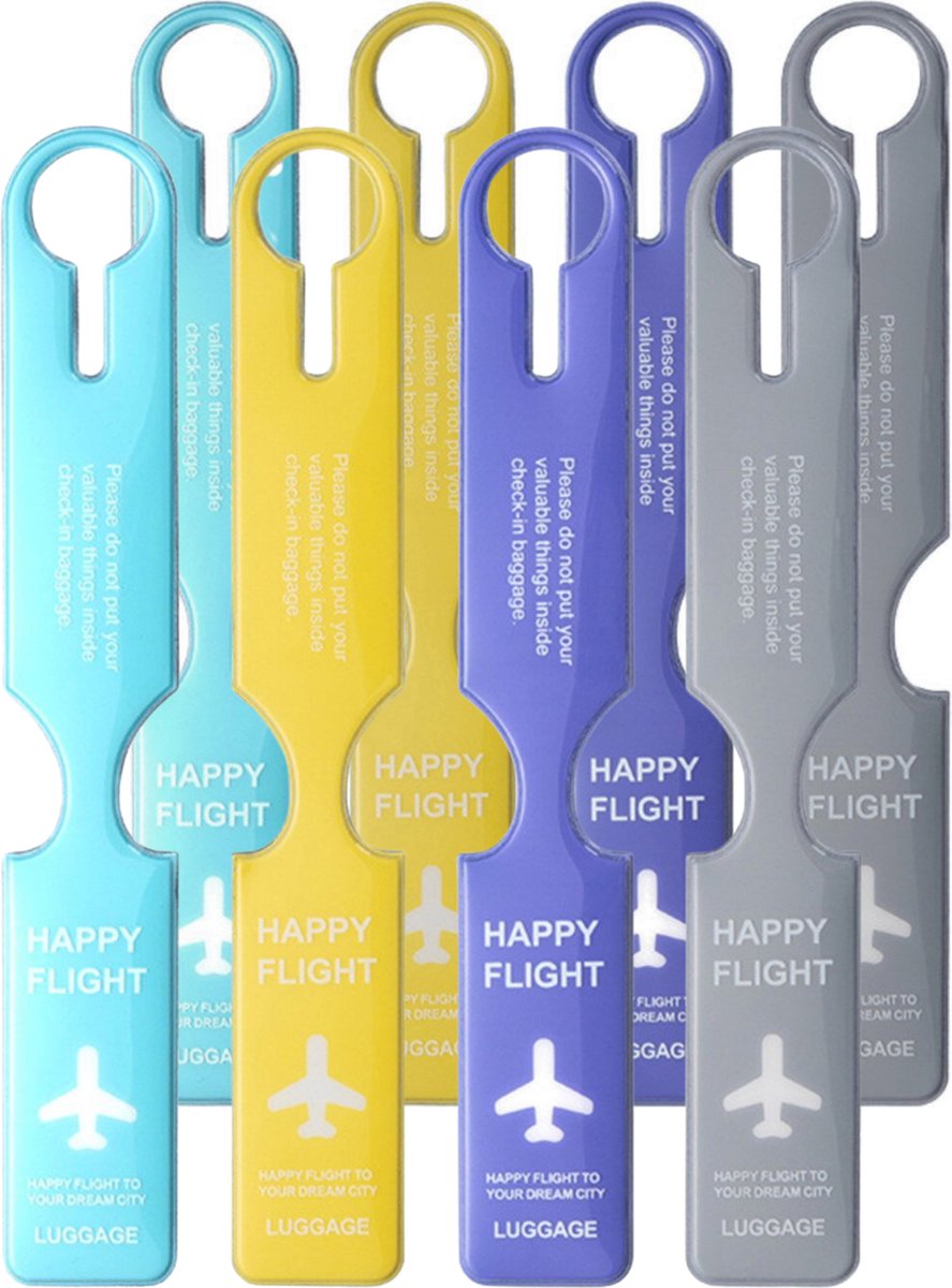 Tamarow Bagagelabel Set - Kofferlabel - PVC Waterproof - 8 Stuks | bol.com