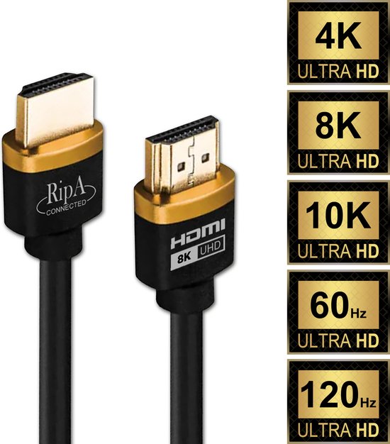 Ripa Connected HDMI 2.1 Kabel - 1,5M - UHD 4K 8K - HDMI naar HDMI - Xbox Series X | bol.com