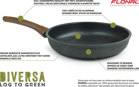 Flonal Diversa Wokpan - Pannen - Pan Ø28cm - Wokpan inductie - Antikleefpan - Geschikt... | bol
