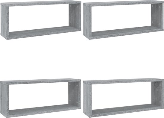 ModernLife' - Wandschappen kubus 4 st 60x15x23 cm bewerkt hout grijs sonoma | bol.com