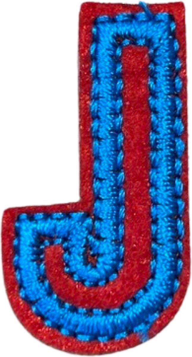 Alfabet Letter Strijk Embleem Patch Rood Blauw Letter J / 2 cm / 3.4 cm ...