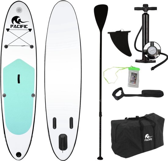 Pacific SUP Board - GRATIS Waterproof Telefoonhoesje - 305 cm - Tot 100 ...