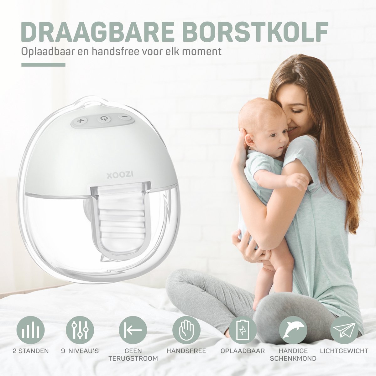 DOLPHI - Borstkolf Handsfree Handkolf - Dubbele Elektrische Borstkolf ...