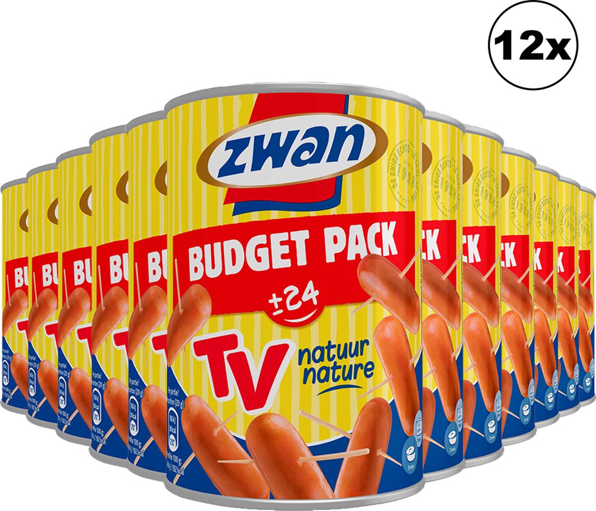 Zwan TV Worstjes - Natuur - Budget pack 24 stuks - Voordeelverpakking ...