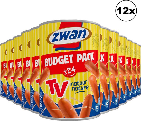Zwan TV Worstjes - Natuur - Budget pack 24 stuks - Voordeelverpakking ...