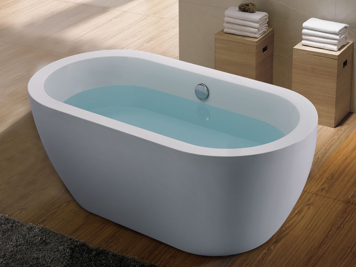 Vrijstaande badkuip ADRINA - 178 L - 150 x 75 x 58 cm - Wit L 150 cm x ...