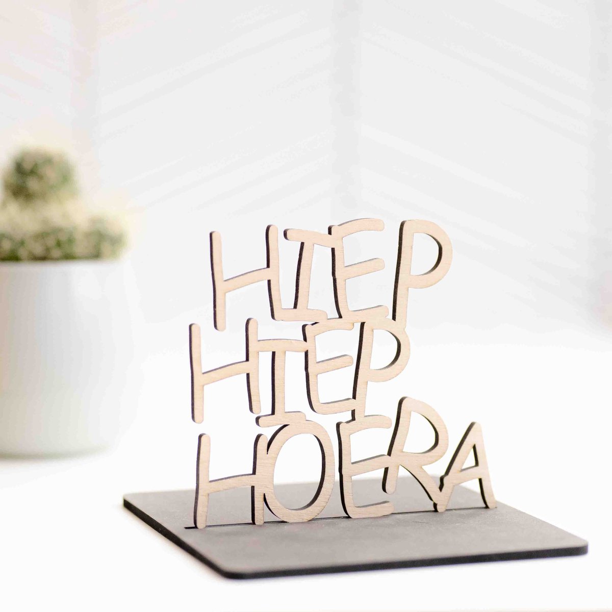 Houten kaartje "Hiep Hiep" by Nordhus - A6 - berkenhout - originele ...