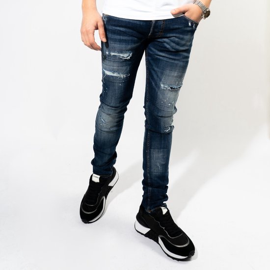 My Brand Dark Blue Ripped Jeans | bol.com