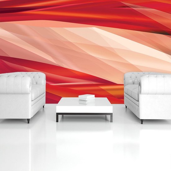 Fotobehang - Vlies Behang - Abstacte Kunst Rood - 254 x 184 cm | bol.com