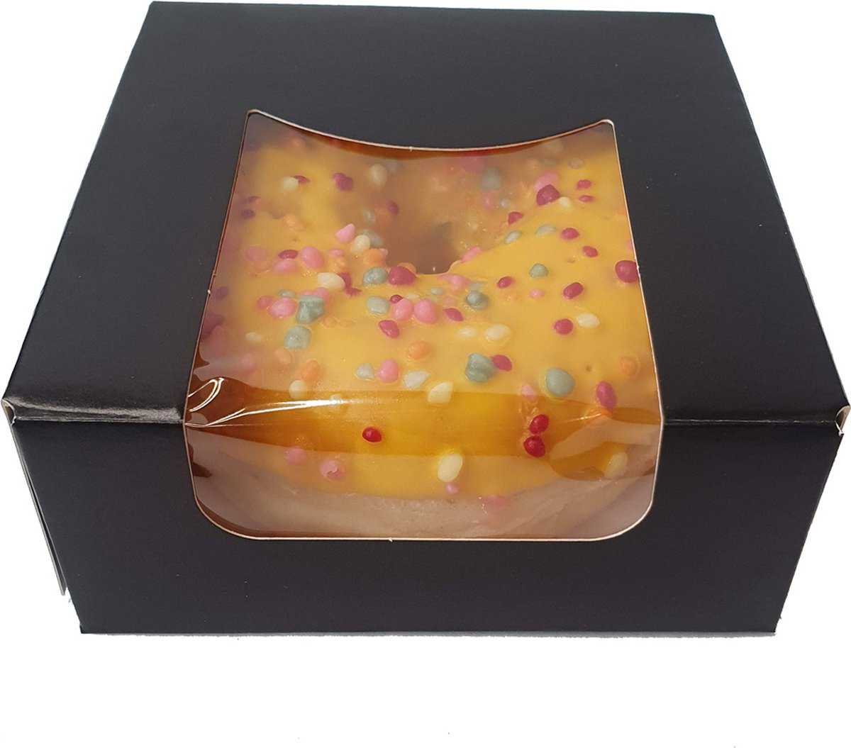Zwarte doos voor 1 donut - 10 x 10 x 4 cm (per 50 stuks) | bol.com