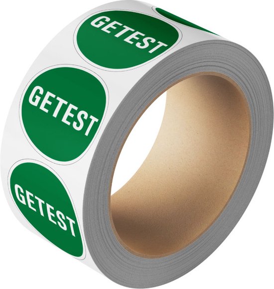 Getest controlesticker, groen, 25 meter op rol 40 mm - 580 per rol | bol