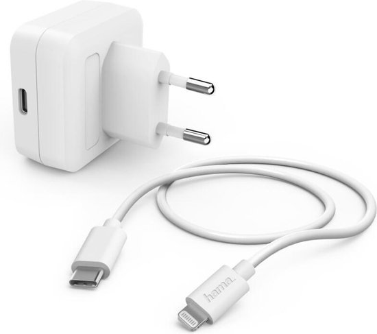 Oplader hama lightning 30w 1meter wit | bol.com