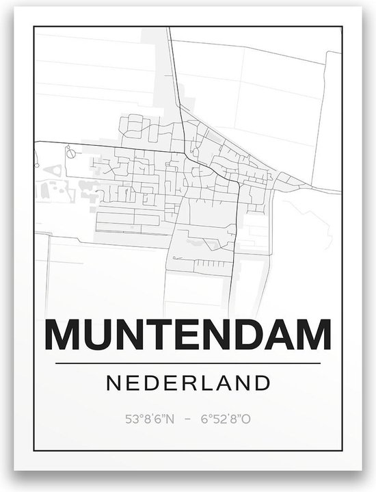 Poster/plattegrond MUNTENDAM - 30x40cm | bol
