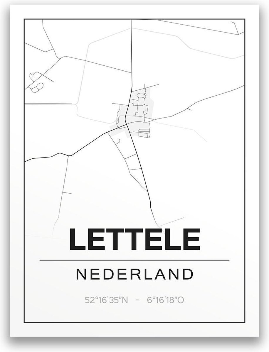 Poster/plattegrond LETTELE - 30x40cm | bol.com