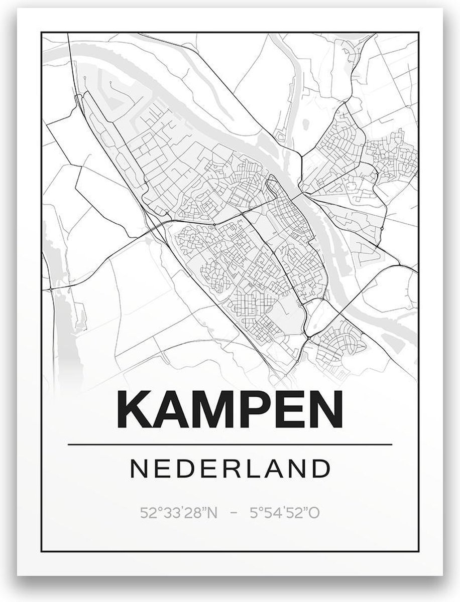 Poster/plattegrond KAMPEN - 30x40cm | bol.com