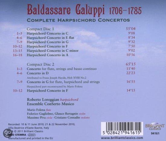 Galuppi; Complete Harpsichort Conce, Ensemble Conserto | CD (album ...