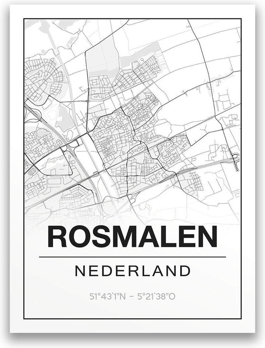 Poster/plattegrond ROSMALEN - A4 | bol