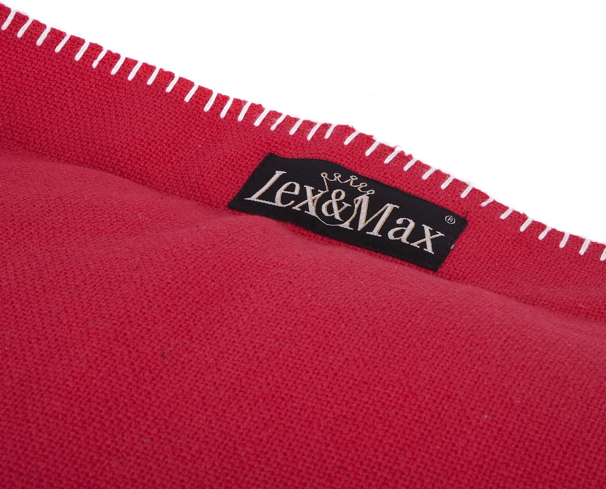 Lex & Max Raw Uni - Losse hoes voor hondenkussen - Rechthoek - Rood - 100x70cm | bol.com