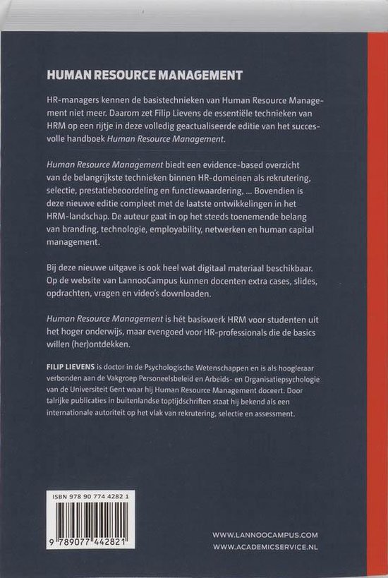 handboek Human Resource Management | 9789077442821 | Filip Lievens ...