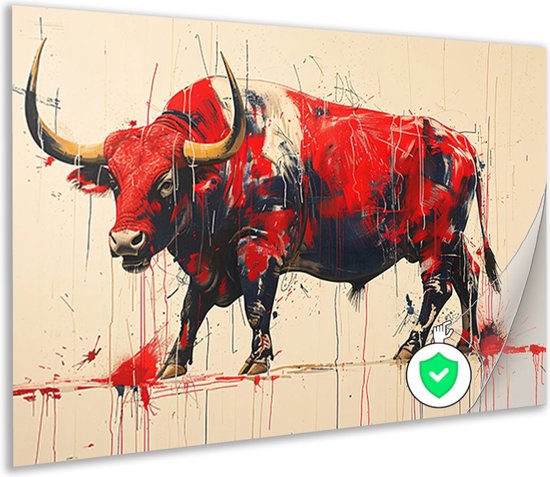 Stier posters - Dier posters - Posters Verf - Wanddecoratie industrieel ...