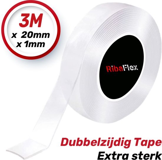 Nano tape - Extra Sterk - Dubbelzijdige Tape - 3 Meter Lang - Sterke kleefkracht -... | bol