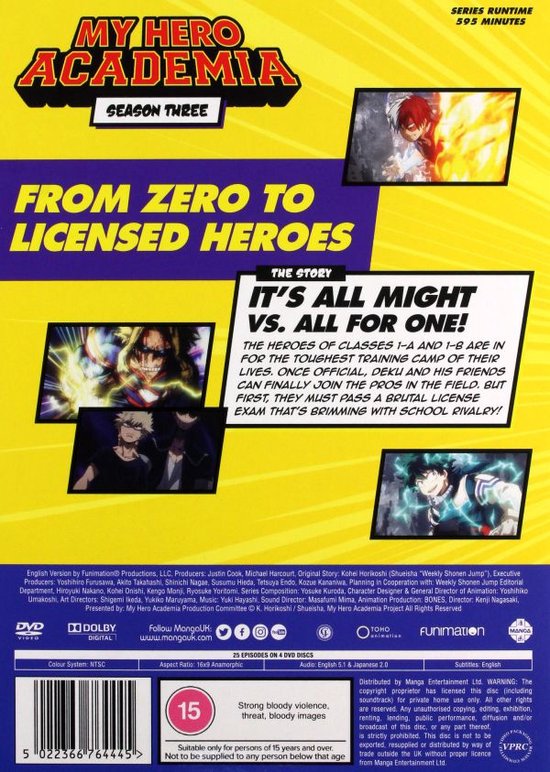 My Hero Academia: Complete Season 3 (DVD) (Dvd), Justin Briner | Dvd's ...