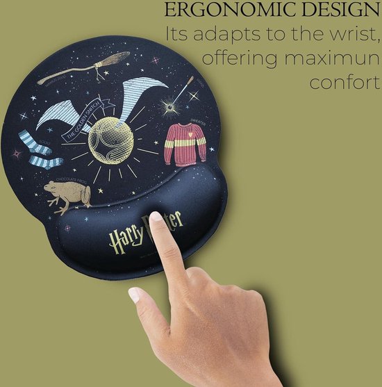 Harry Potter Muismat - Ergonomisch, gouden snitch-design, Nimbus 2000 | bol