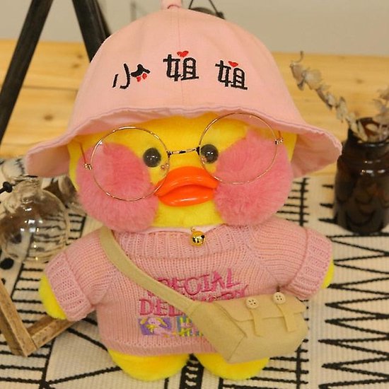 Happy Trendz® LalaFanfan Cafe Mimi Duck met hoedje / Bril / Tasje ...