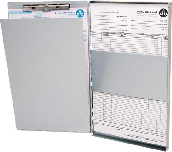 Aluminium houder doos A4 intern klembord zijdelings te openen - Houder ...