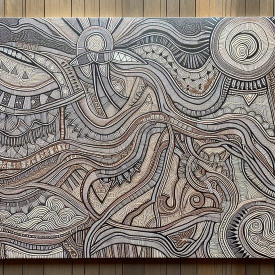 Line art aboriginal schilderij | Inheemse lijnen: inspiratie uit de ...
