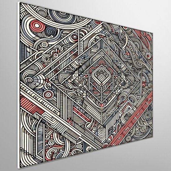 Line art relief schilderij | Lineaire reliëfcreaties: een abstracte ode ...