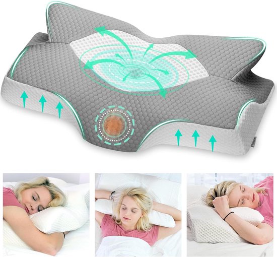 Cervicaal orthopedisch traagschuim kussen - ergonomisch nekkussen voor hals en... | bol