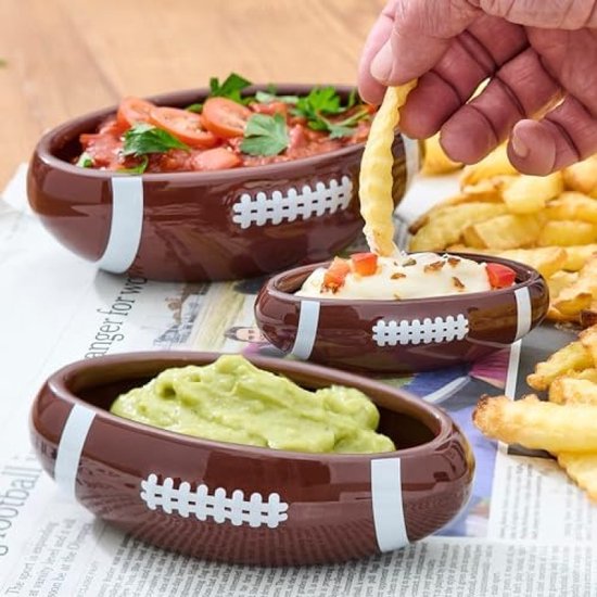 American Football snackschaaltjes - Keramiek - 3 stuks - Voor dips ...