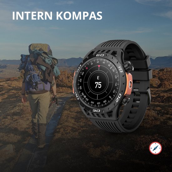 Maoo Explorer Smartwatch - Intern Kompas - Heren - Stainless Steel en ...
