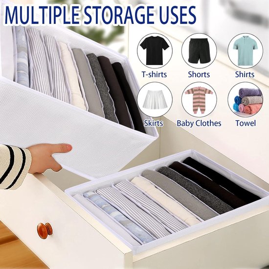 Wardrobe Storage System 9 Grid Storage Boxes Drawer Organiser ...