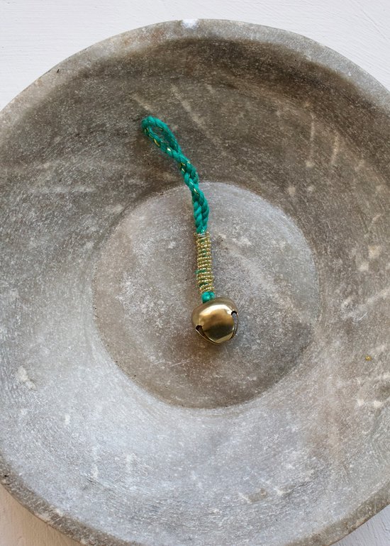 Bel met groen koord | bol