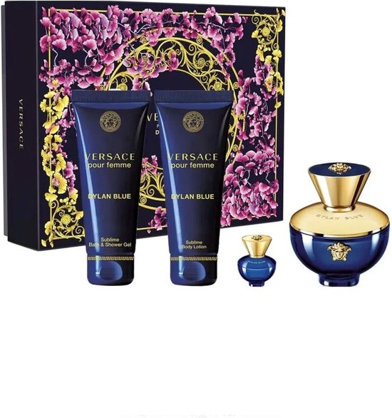 Versace Dylan Blue Pour Femme Gift Set 100 ml EdP + 5ml EdP + 100 ml BL ...