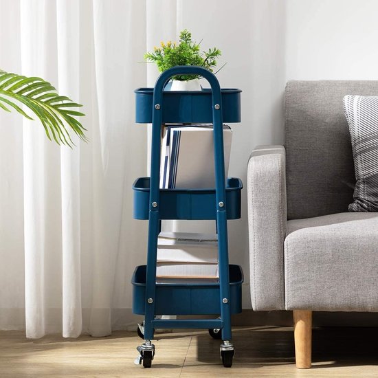 Opbergtafel met Wielen - Ruimtebesparende Roltafel voor Keuken ...